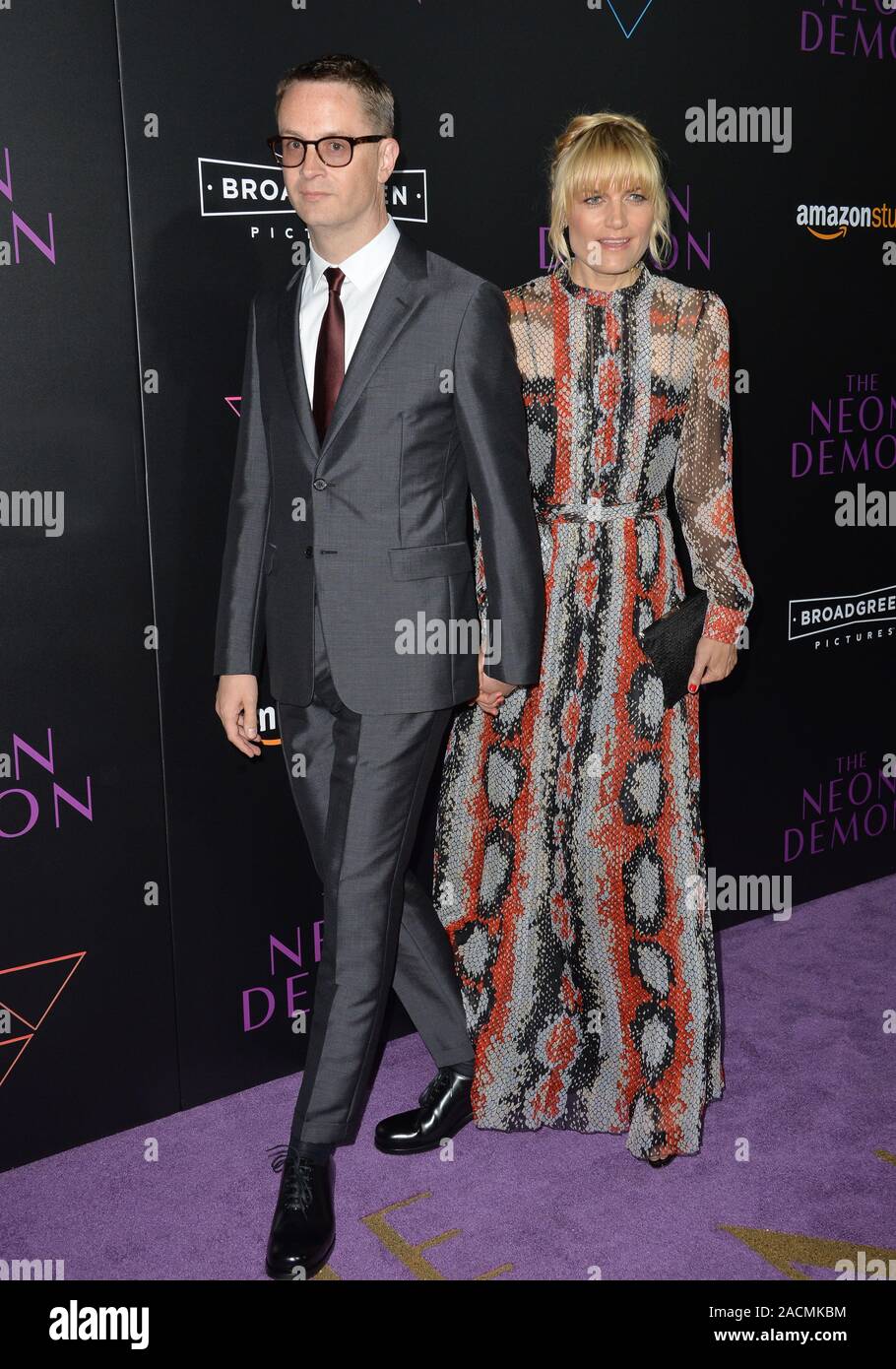 LOS ANGELES, CA. June 14, 2016: Director Nicolas Winding Refn & wife ...