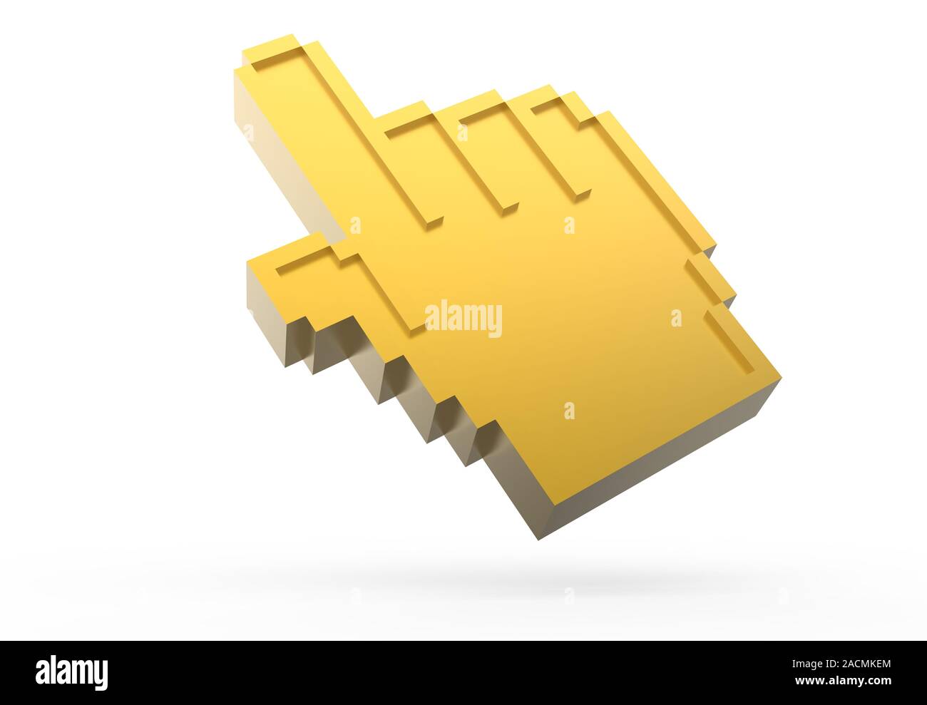 golden pixel hand Stock Photo - Alamy