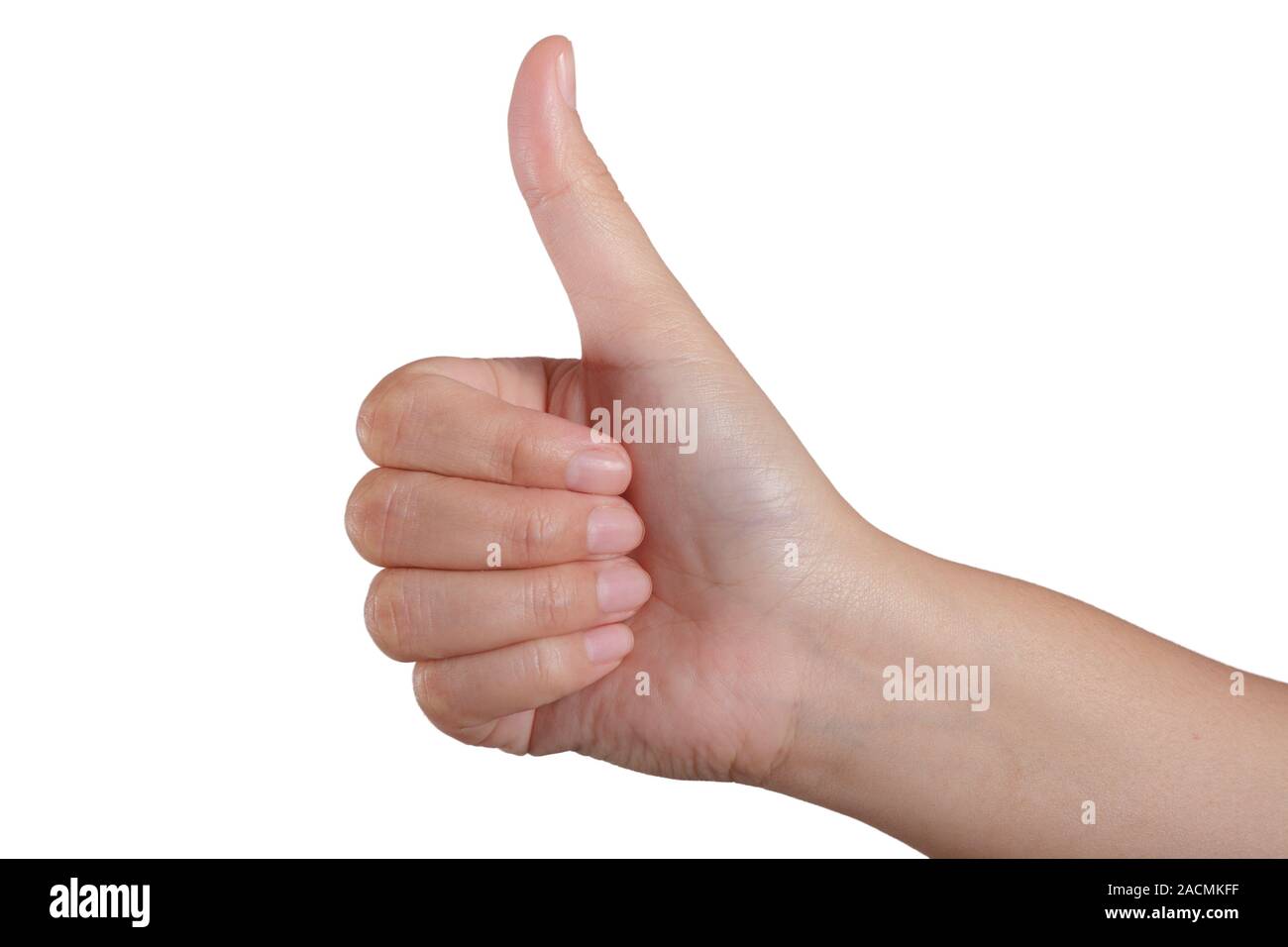 Woman hands thumbs up Stock Photo - Alamy