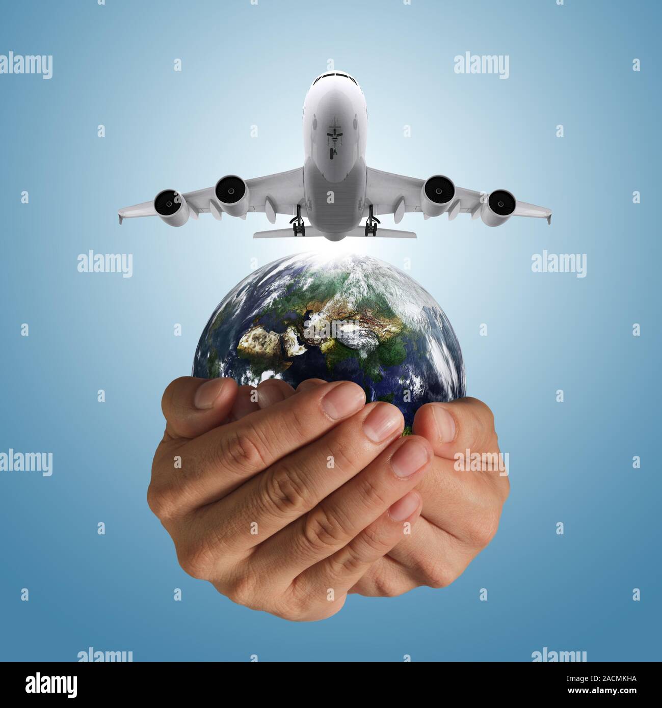 airbus plane and globe Stock Photo - Alamy