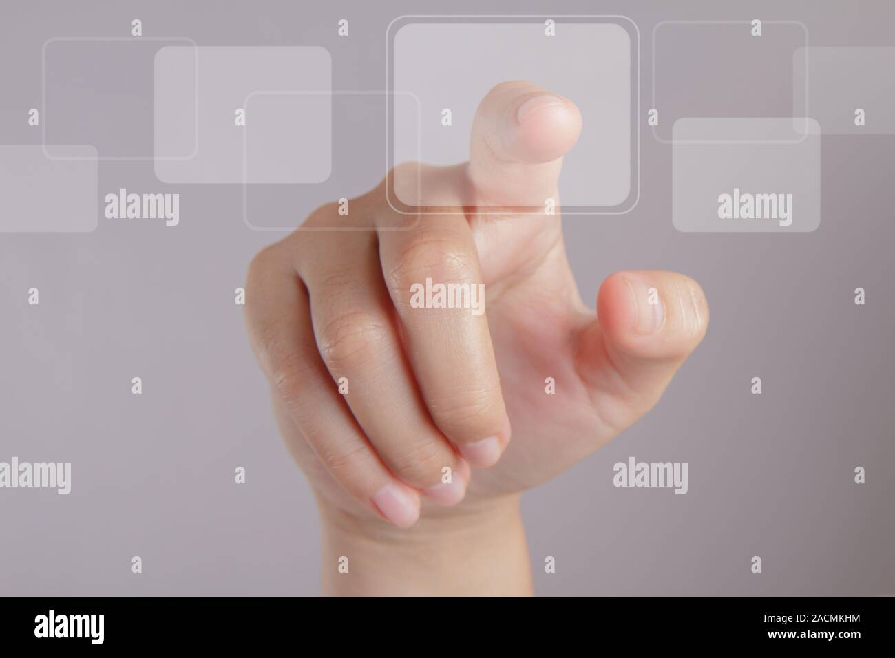 hand point on touch screen interface Stock Photo - Alamy