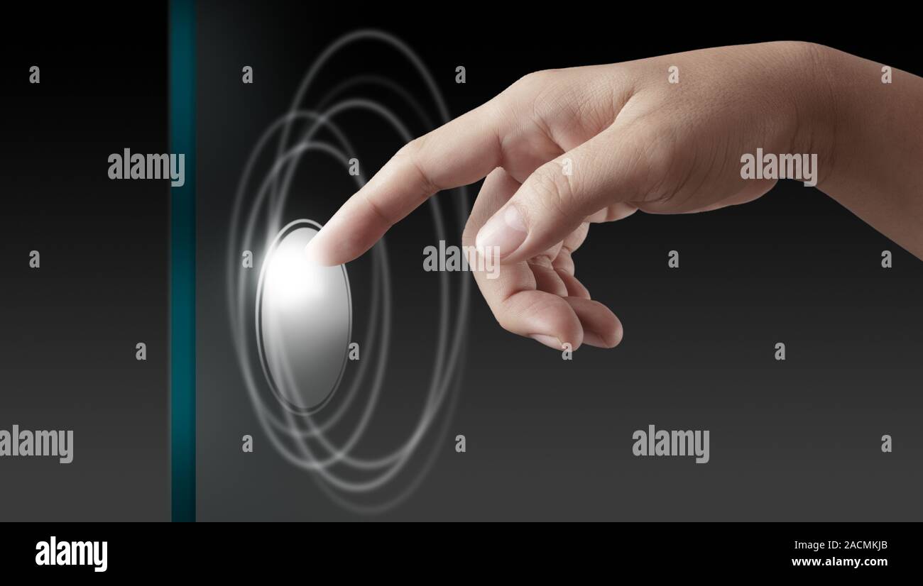 hand working on modern technology Stock Photo - Alamy