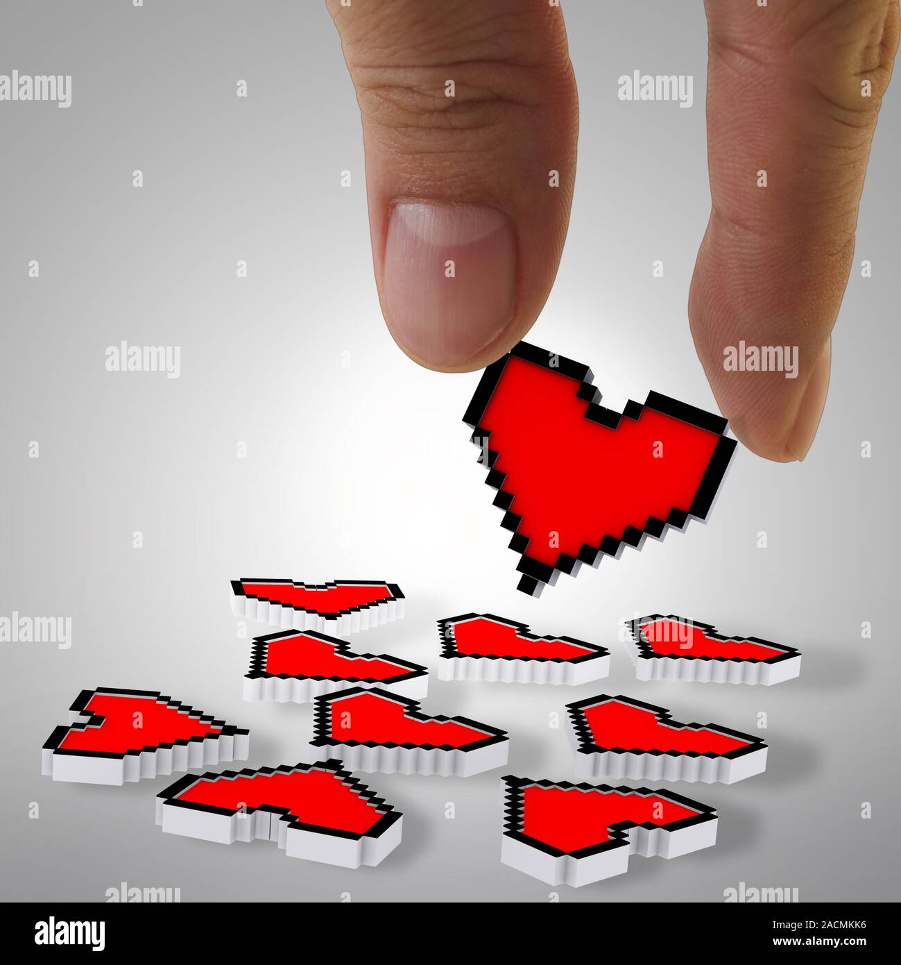 Pixel heart hi-res stock photography and images - Alamy