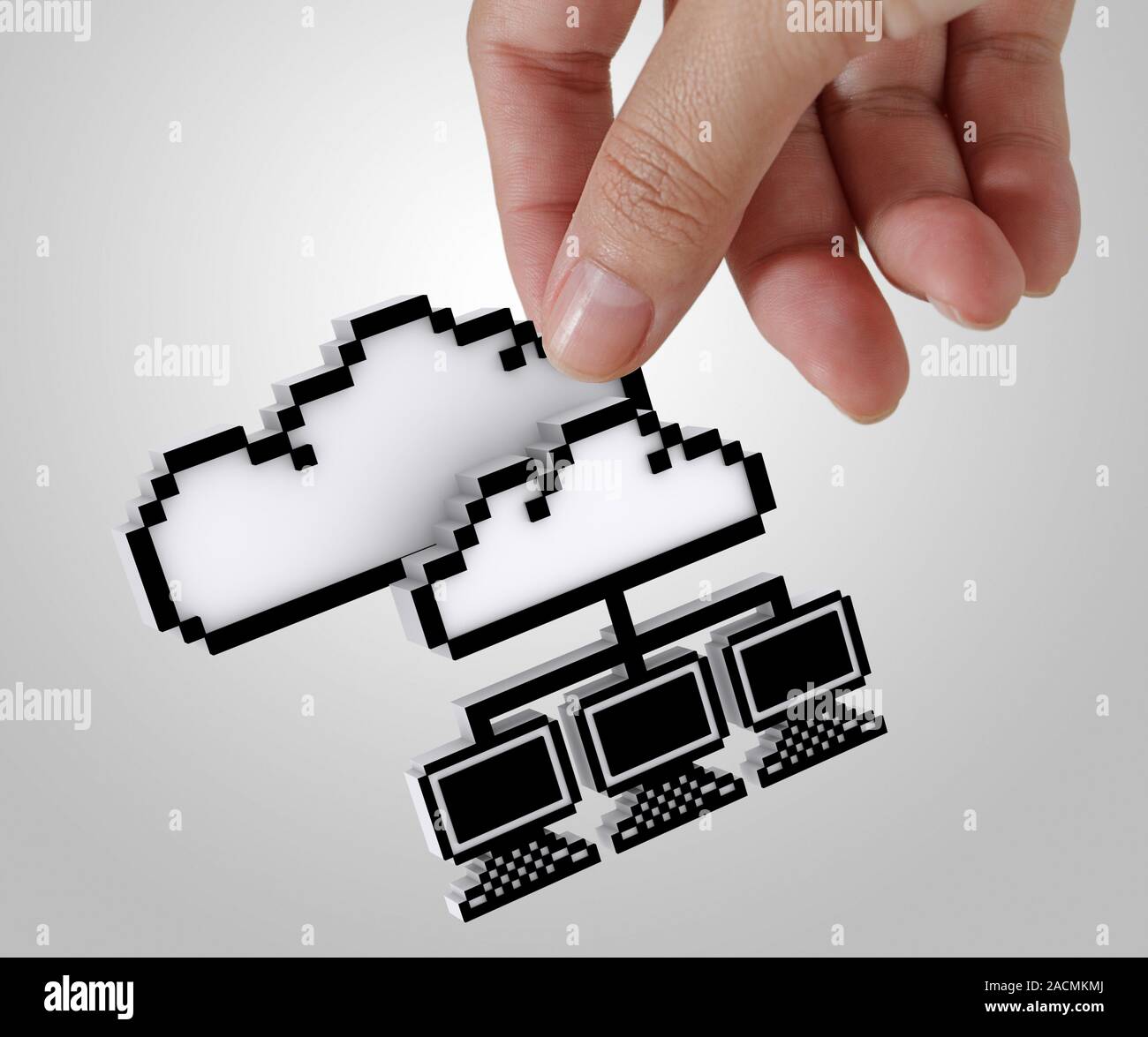 3d pixel cloud network Stock Photo - Alamy