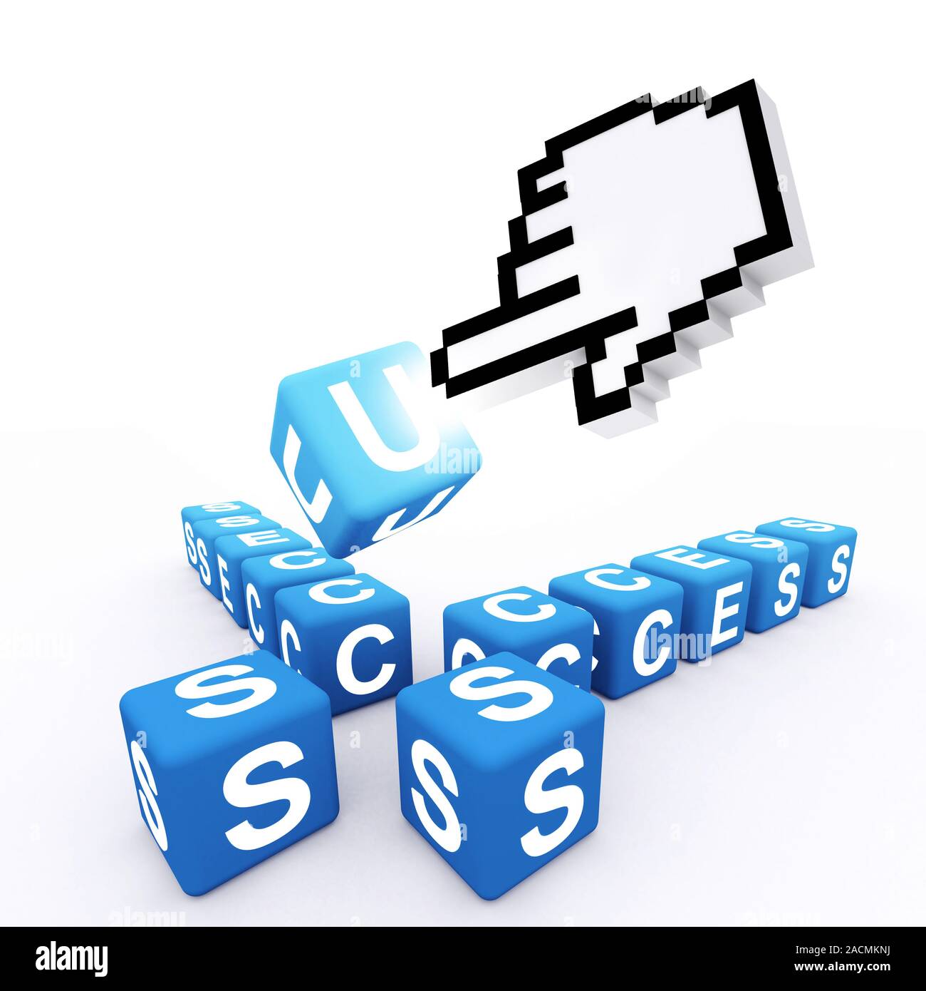 hand cursor and word Solution Stock Photo - Alamy