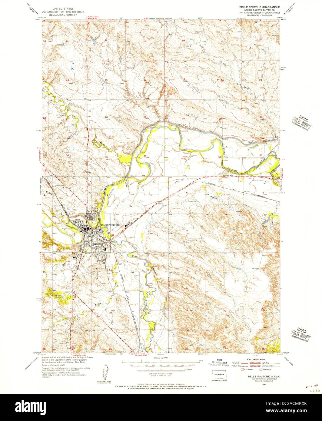 Belle fourche map hi-res stock photography and images - Alamy