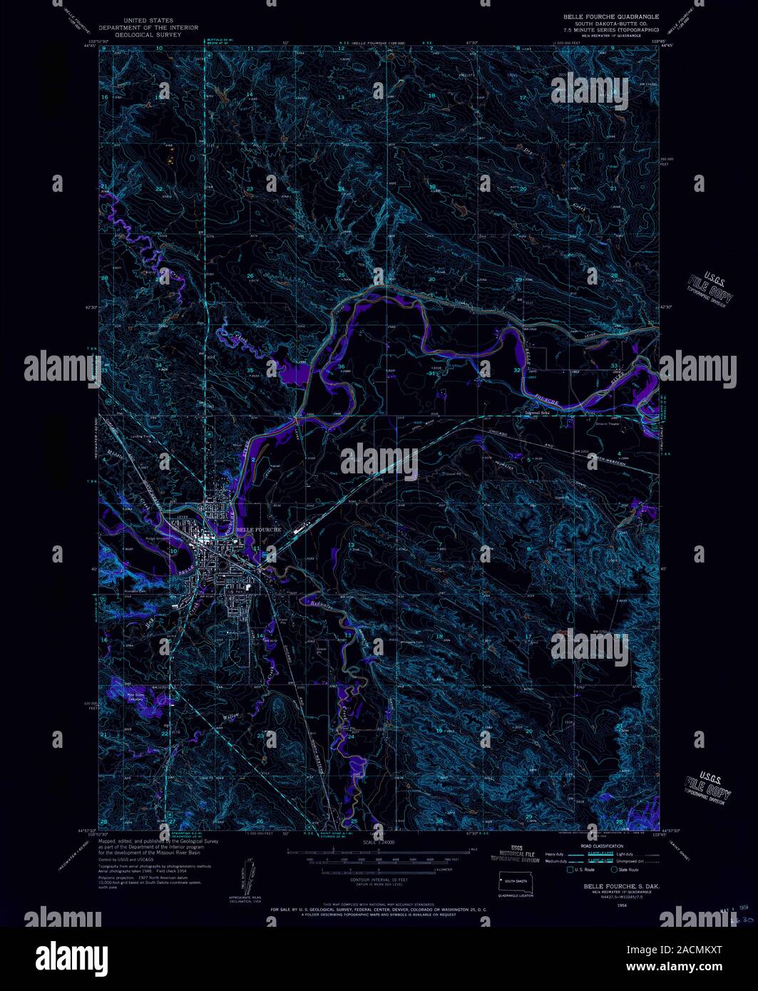 Belle fourche map hi-res stock photography and images - Alamy