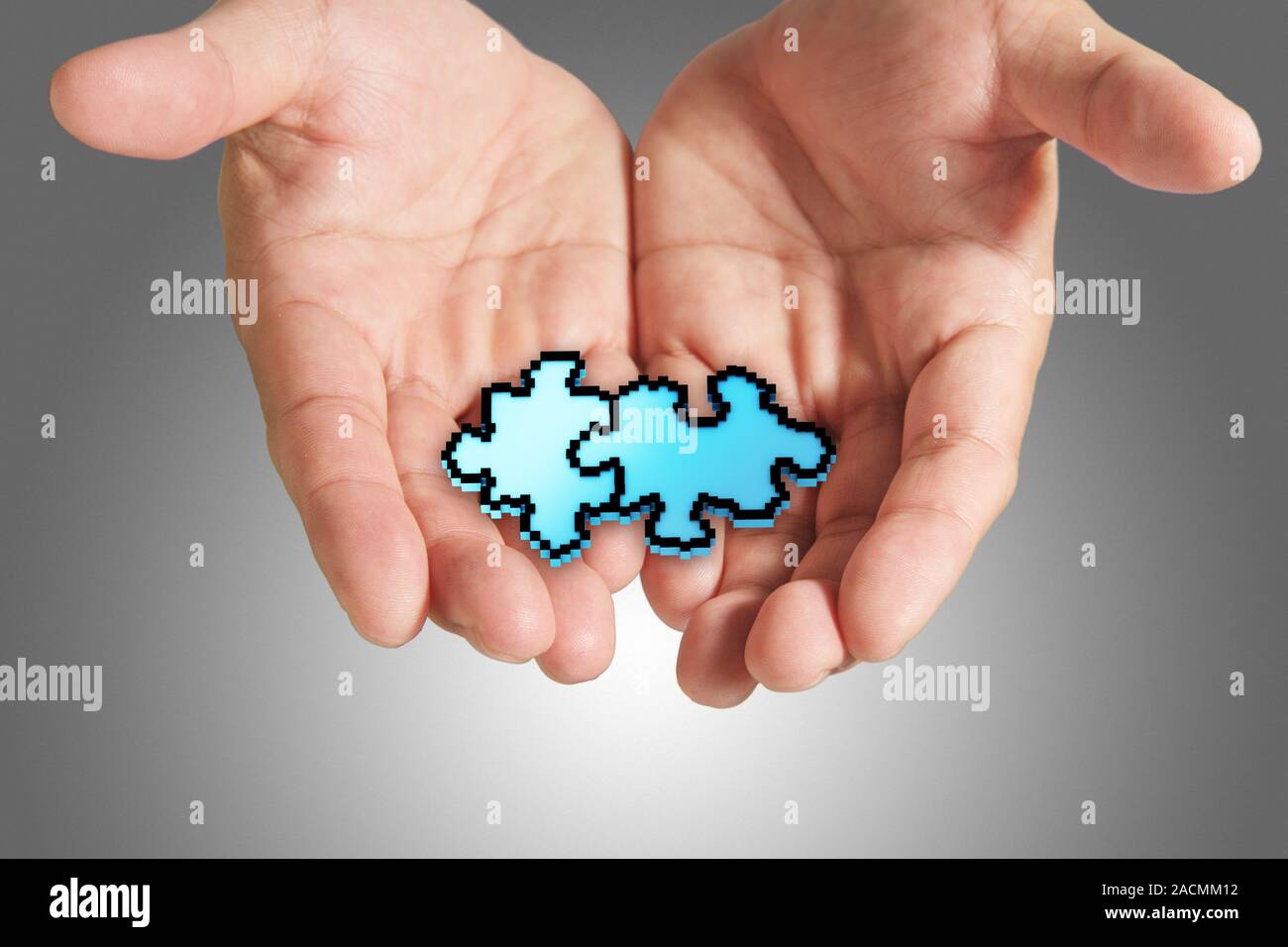 pixel puzzle icon Stock Photo - Alamy
