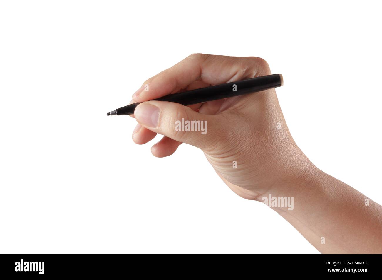 male hand with pen isolated Stock Photo - Alamy