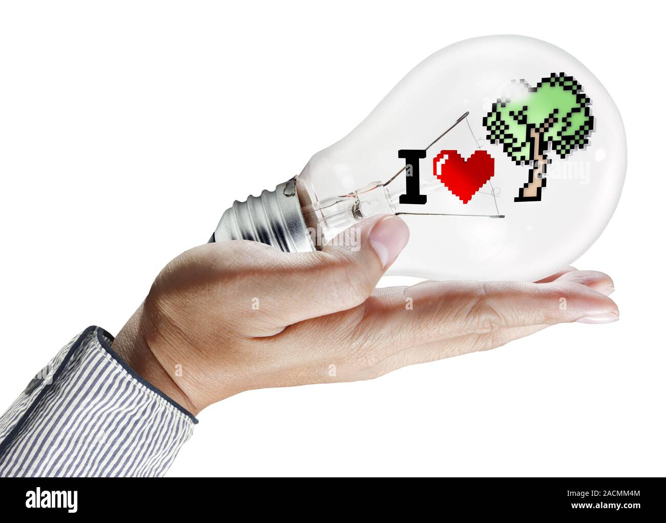 Light bulb in hand Stock Photo - Alamy