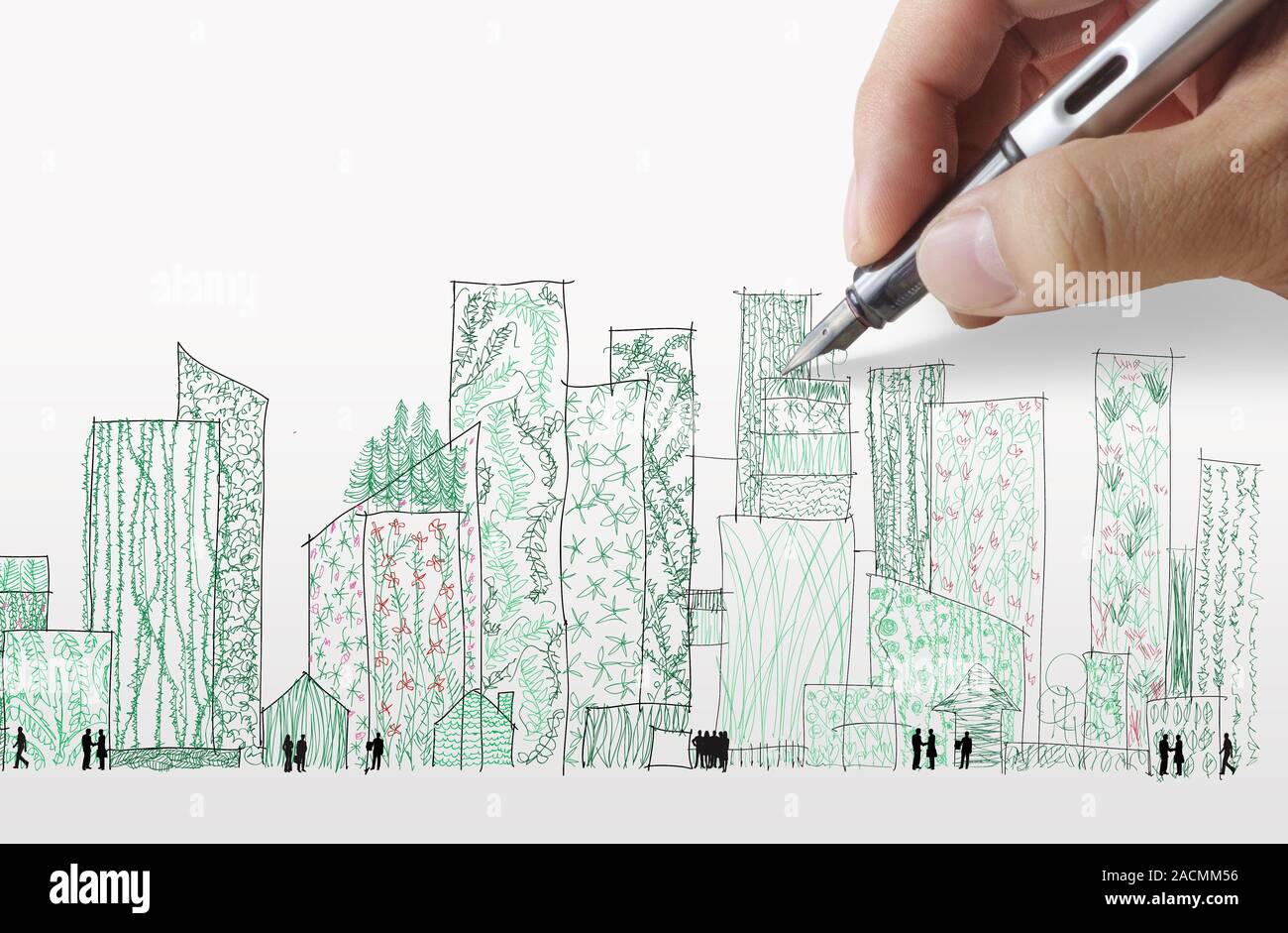 draws green city Stock Photo - Alamy