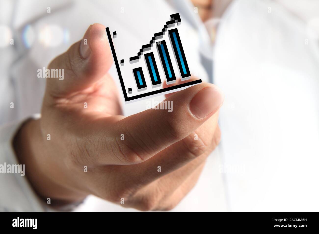 hand holds pixel graph as concept Stock Photo - Alamy