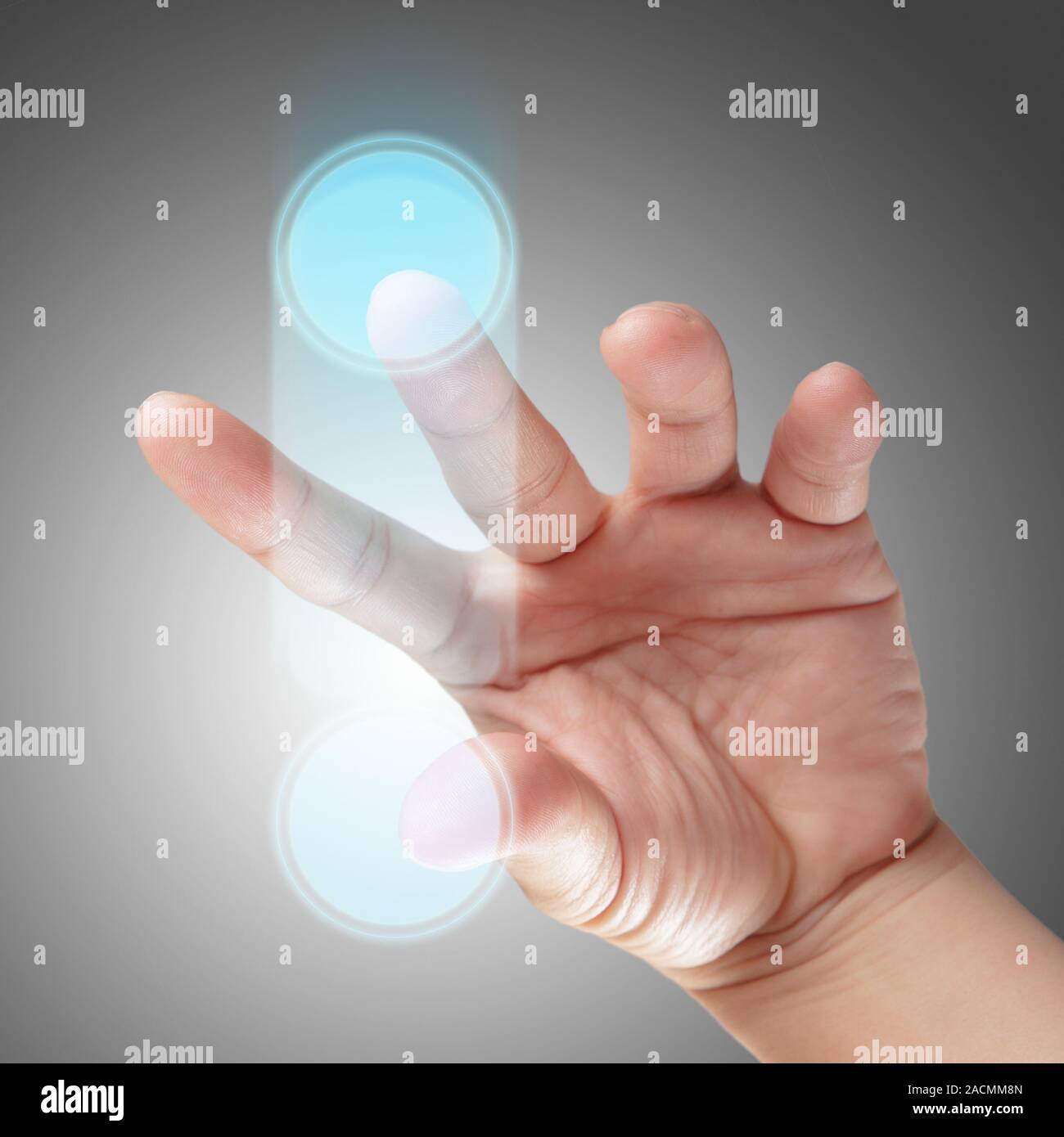 Hand and Touchscreen Technology Stock Photo - Alamy
