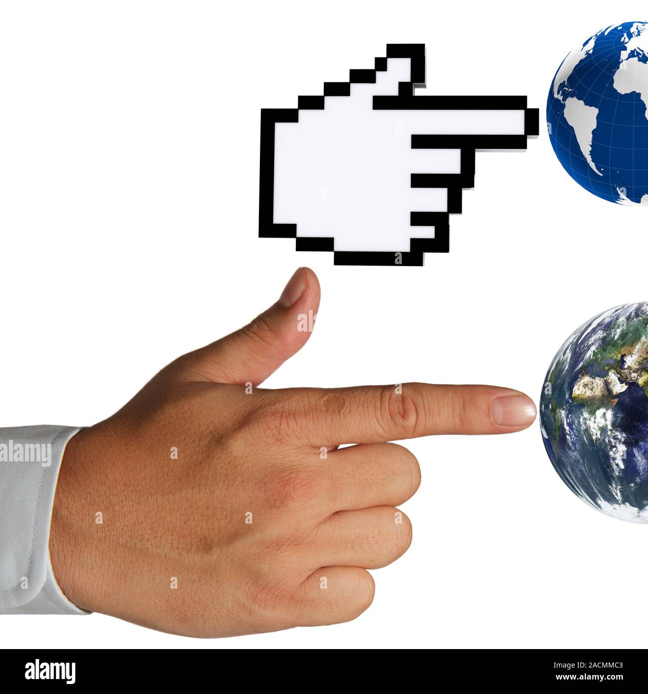 hand cursor and human hand Stock Photo - Alamy