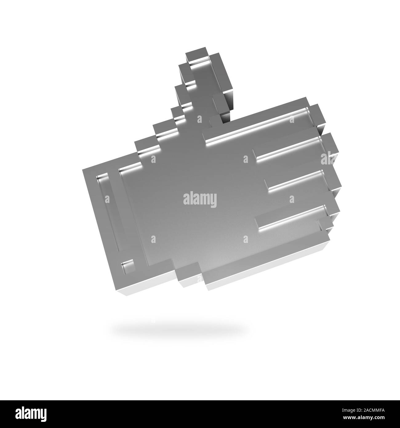 silver pixel hand showing thumb Stock Photo - Alamy