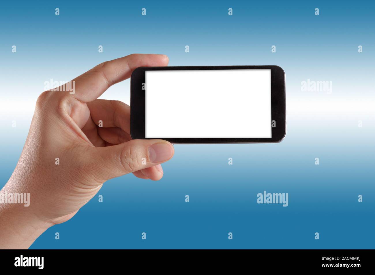 Modern mobile phone hand isolated Stock Photo - Alamy
