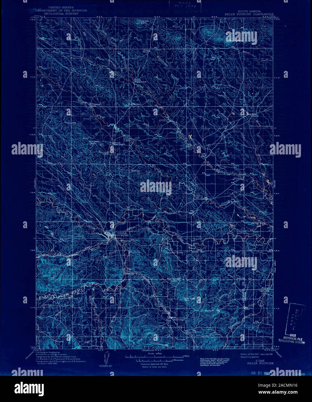 Belle fourche map hi-res stock photography and images - Alamy