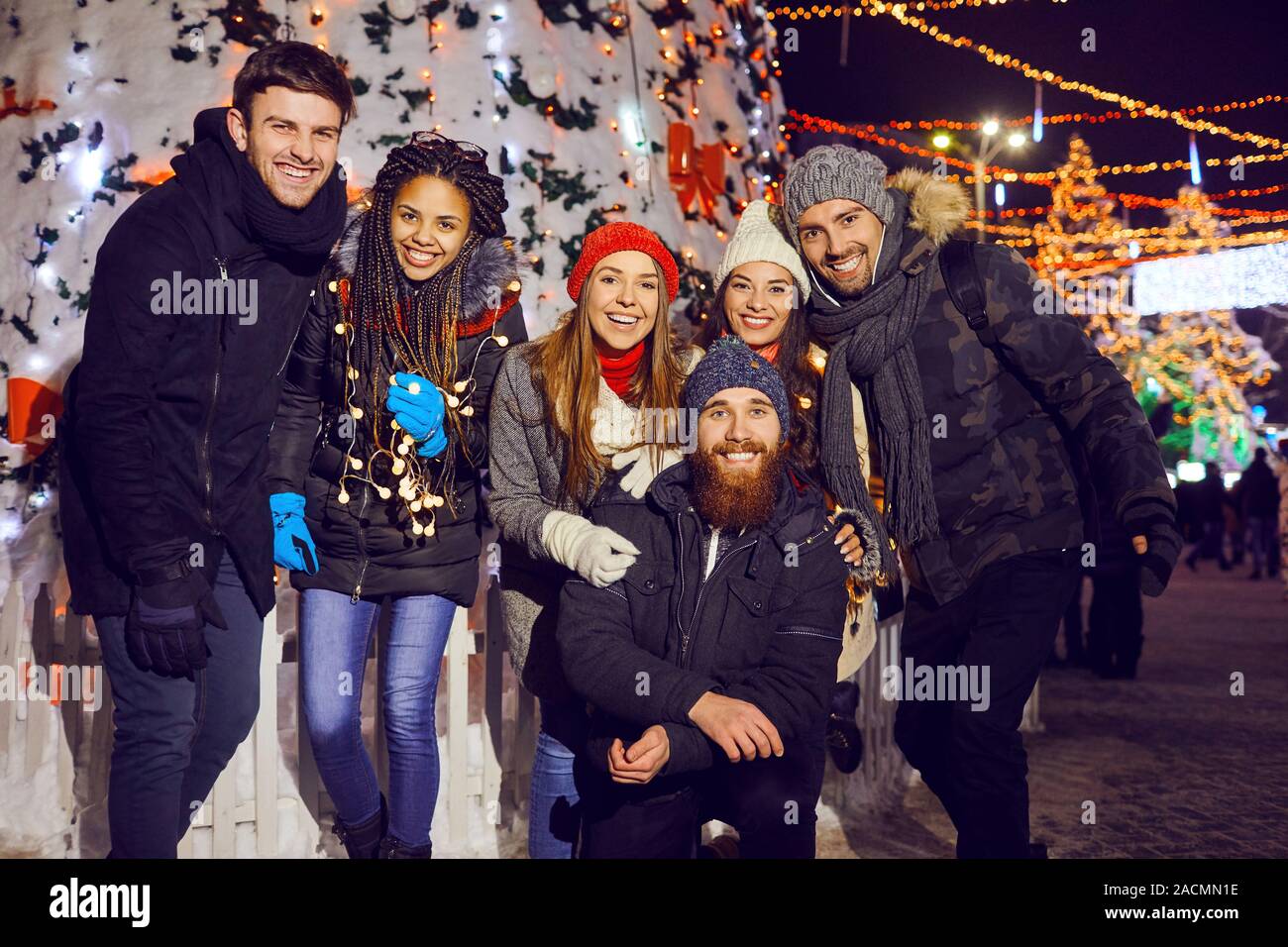 Cheerful friends having fun night hi-res stock photography and images ...