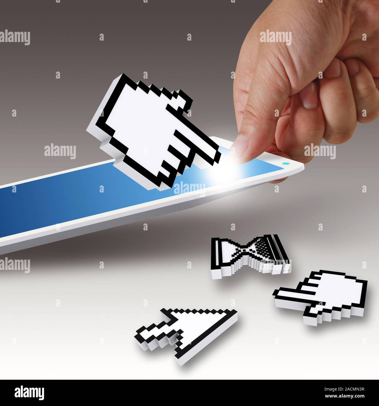 hand picks tablet computer Stock Photo - Alamy