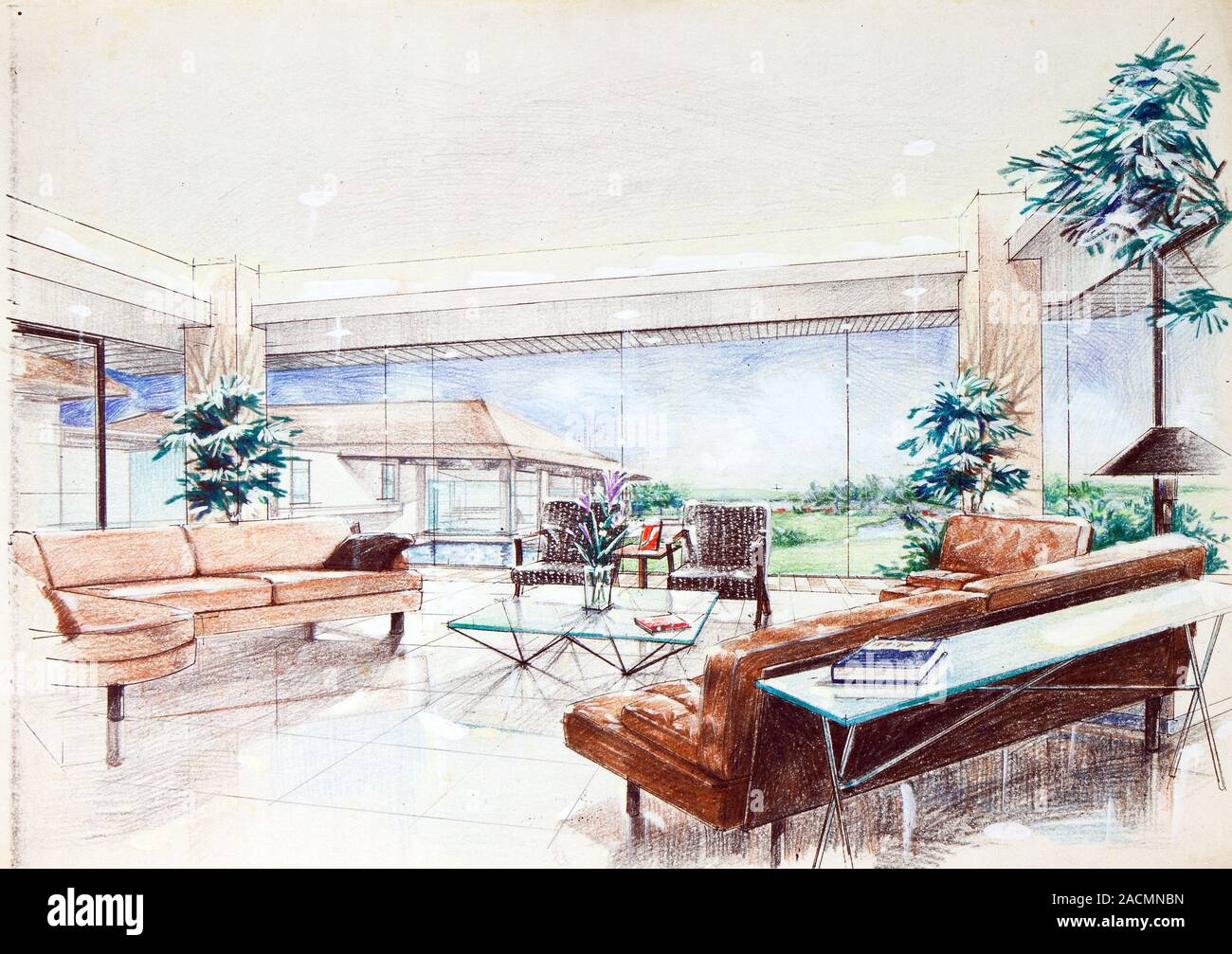 Interior mansion sketch hi-res stock photography and images - Alamy