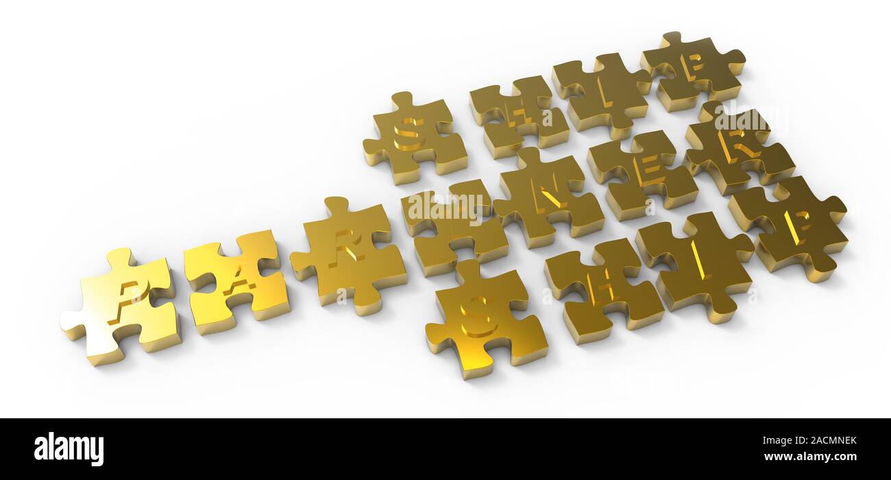 Gold jigsaw puzzle hi-res stock photography and images - Alamy