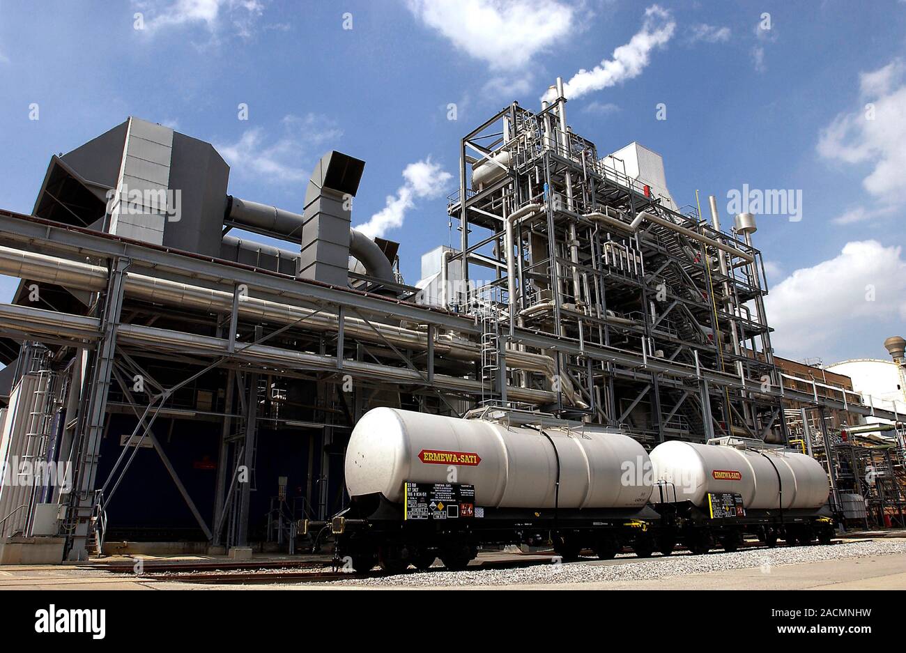 Chemical industry. Railroad tankers being used to transport chemicals ...