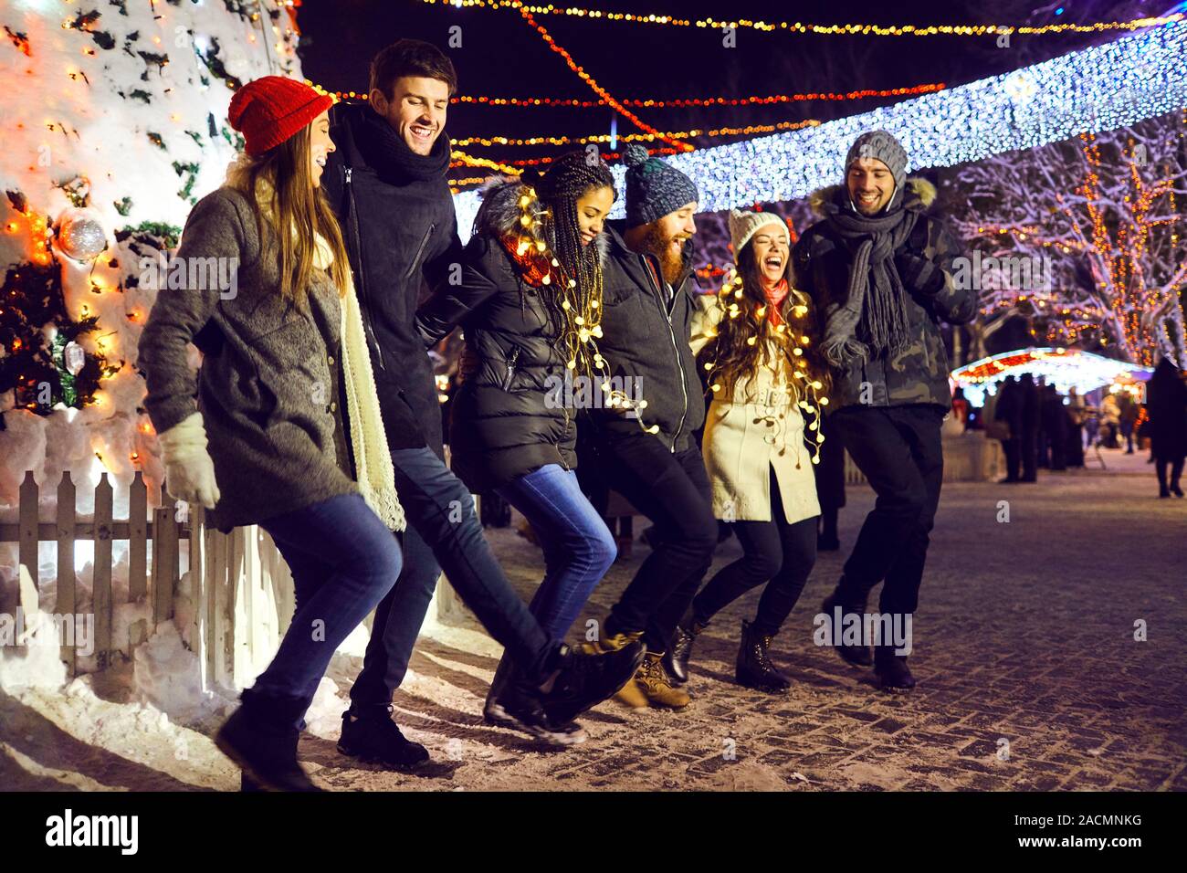 Women dancing christmas hi-res stock photography and images - Alamy