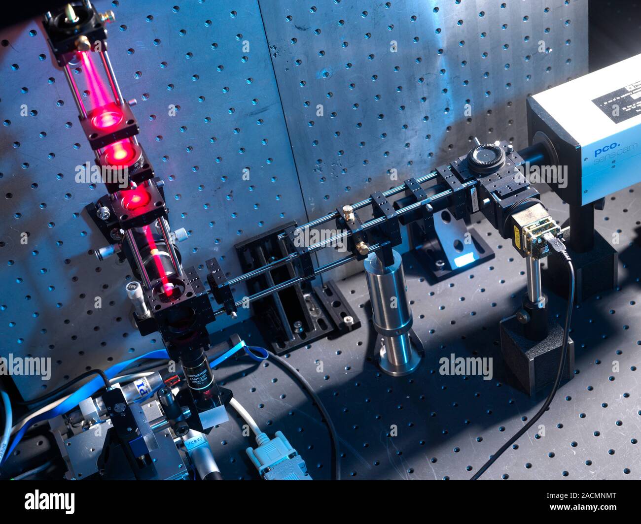 Testing a scanning optical microscope. Wavefront generator being used ...