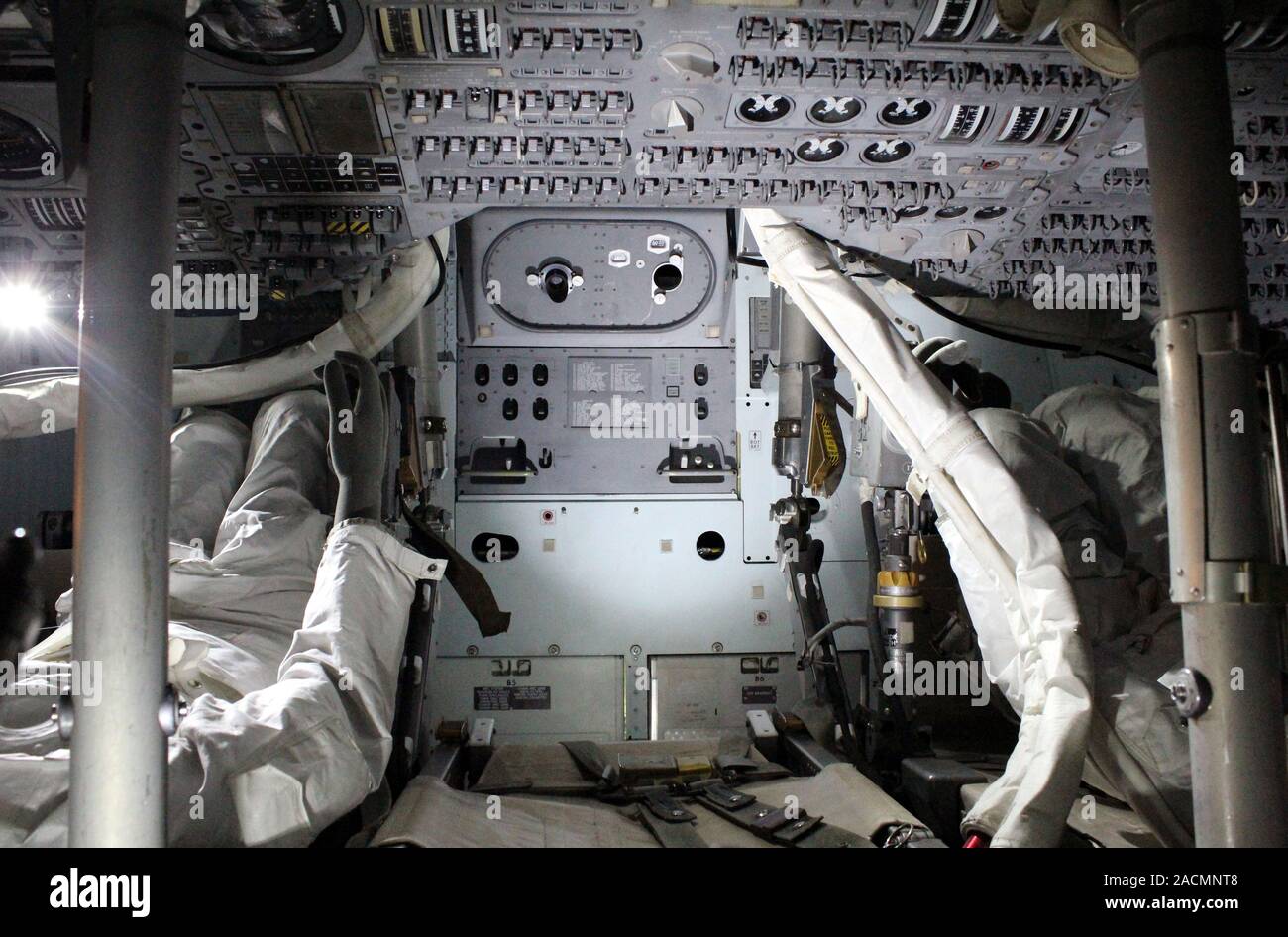 Apollo 13 command module interior, museum display. The Odyssey command ...
