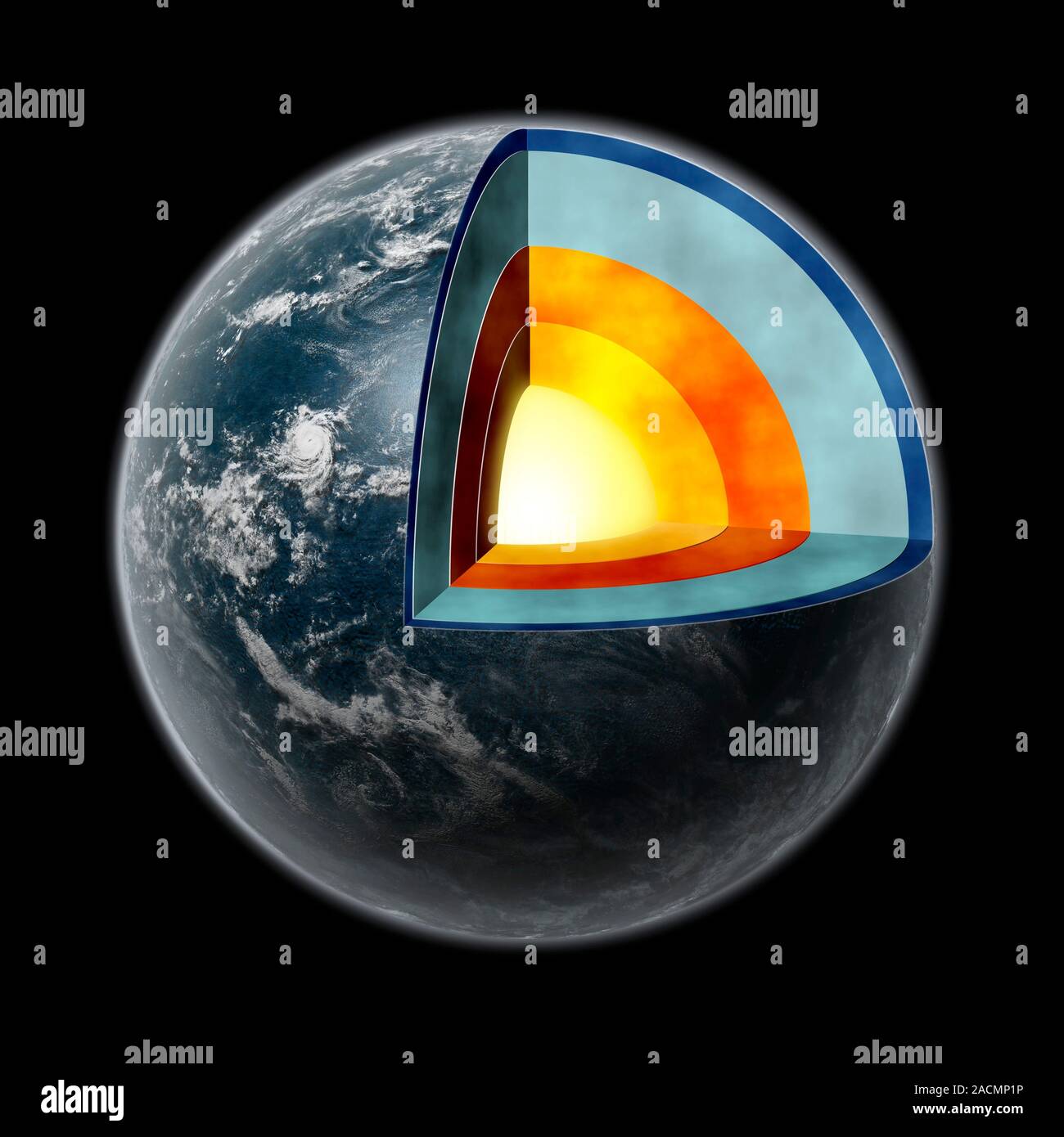 Water world exoplanet. Artwork of an exoplanet with a global ocean ...