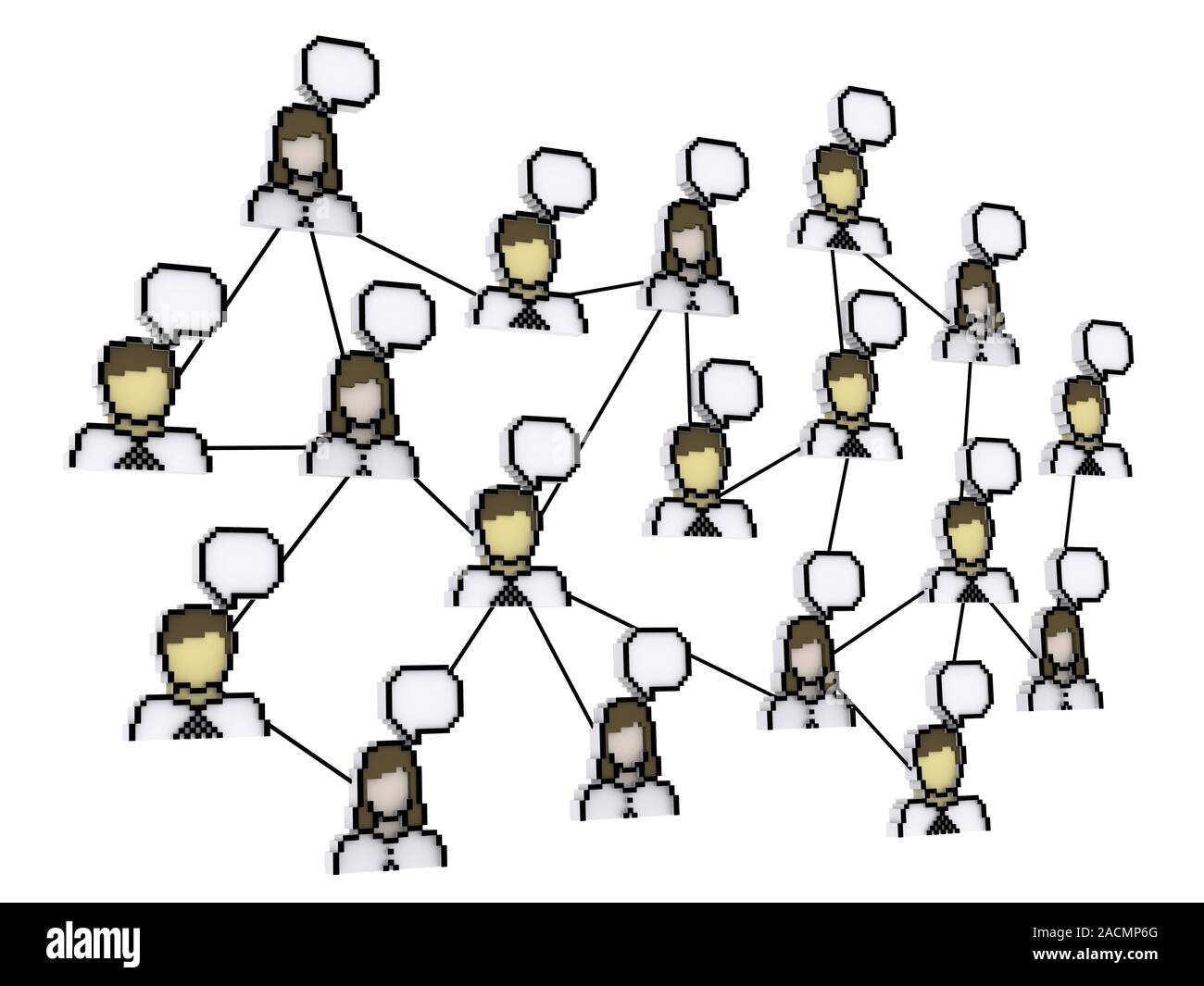 3d pixel social network icon Stock Photo - Alamy