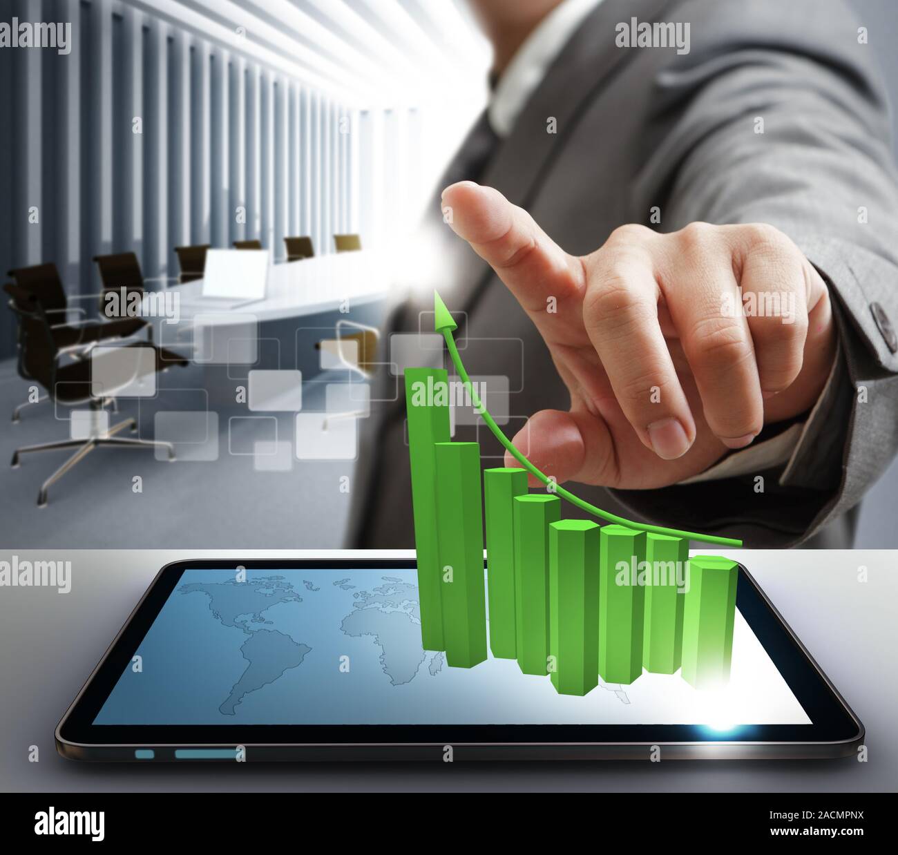 point to virtual graph Stock Photo - Alamy