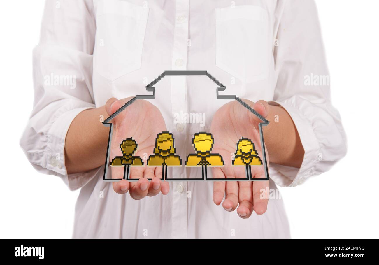 Gold people family icons Stock Photo - Alamy