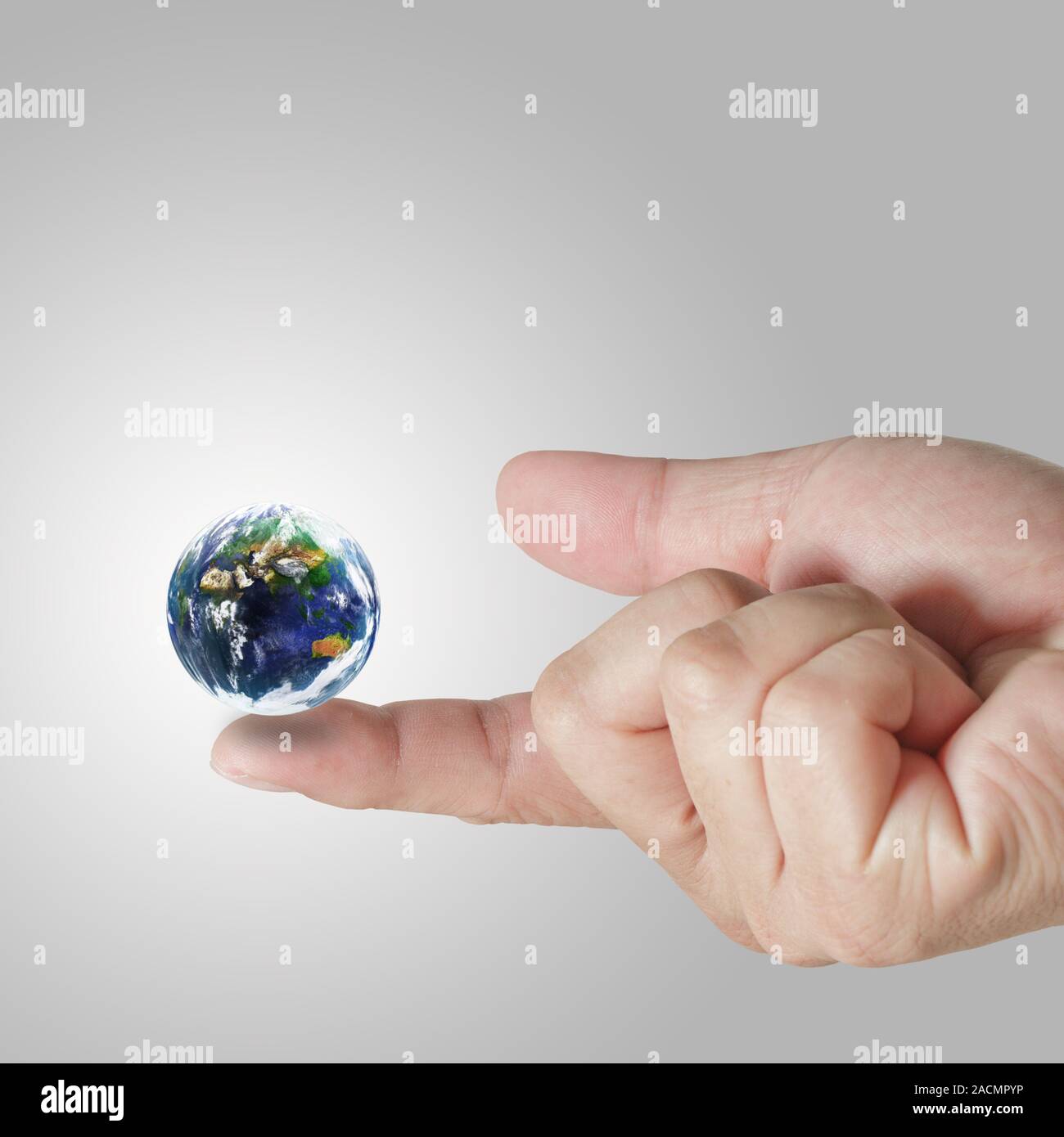 Earth globe on hand palm hi-res stock photography and images - Alamy
