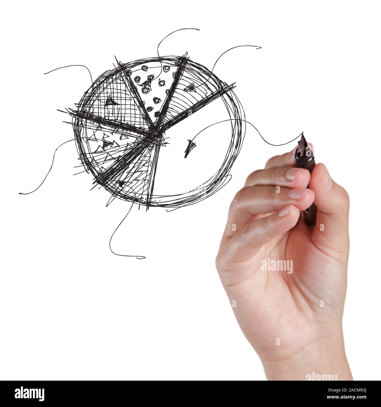 Pie chart drawing hi-res stock photography and images - Alamy