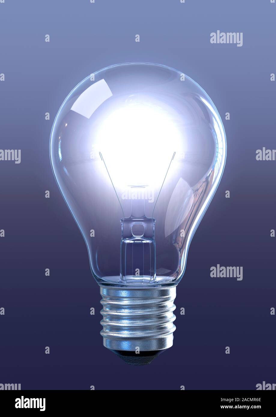 Light bulb, computer artwork Stock Photo - Alamy