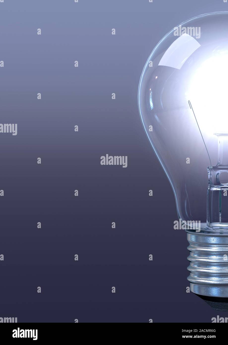 Light bulb, computer artwork Stock Photo - Alamy