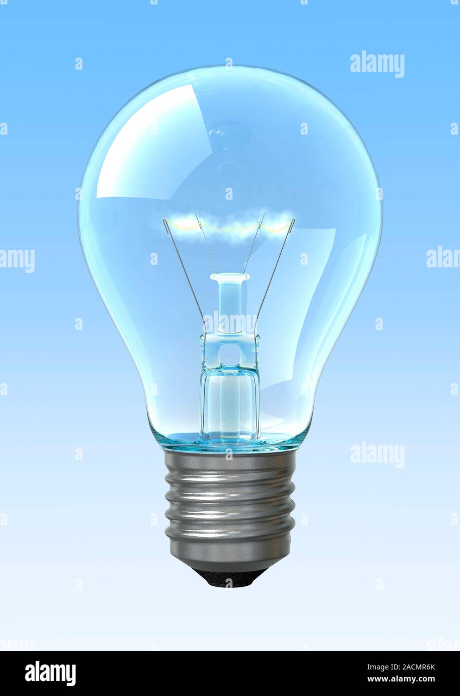 Light bulb, computer artwork Stock Photo - Alamy