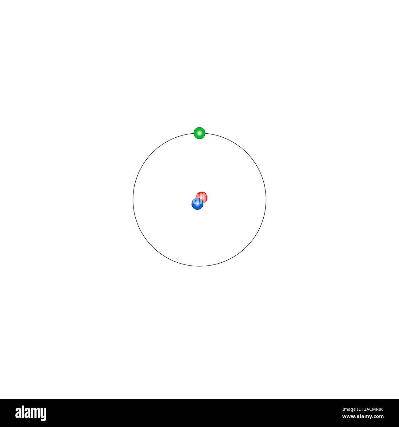 Deuterium (D). Diagram showing the nuclear composition and electron ...