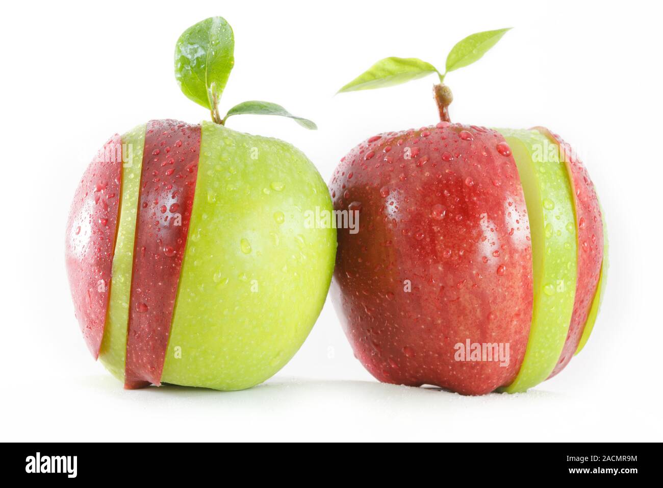 Different colors sliced apple Stock Photo - Alamy