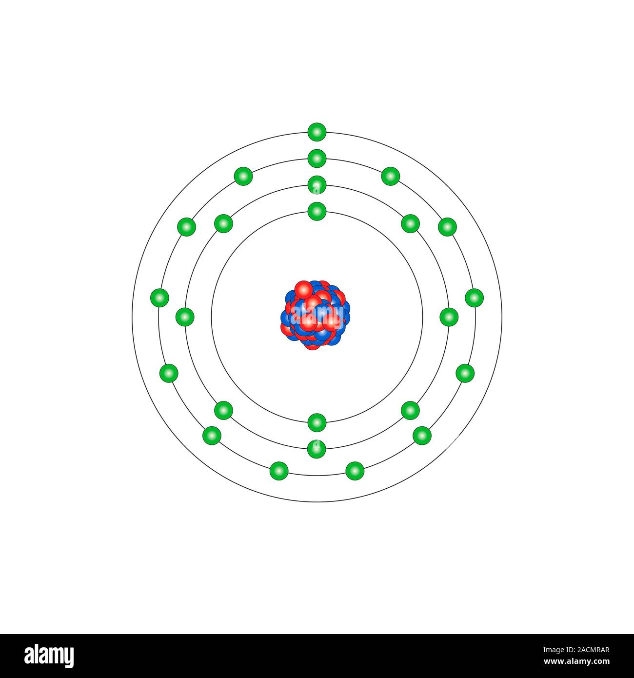 Chromium (Cr). Diagram of the nuclear composition and electron ...