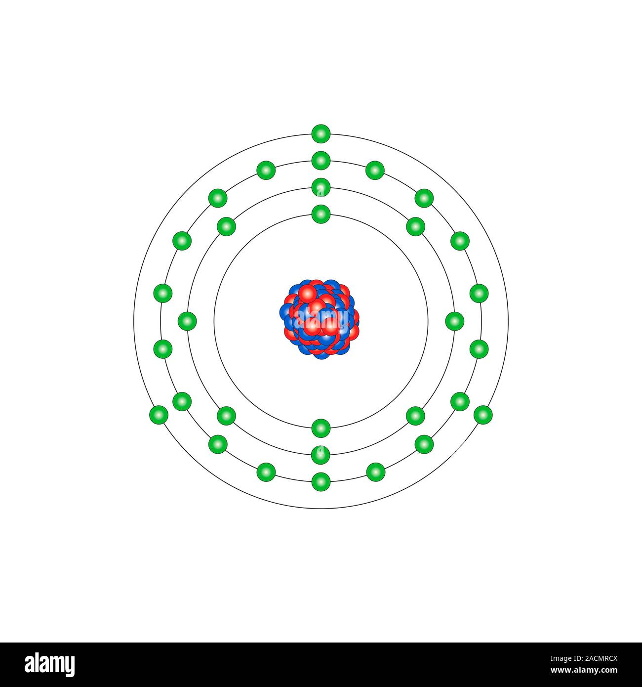 Gallium (Ga). Diagram of the nuclear composition and electron ...