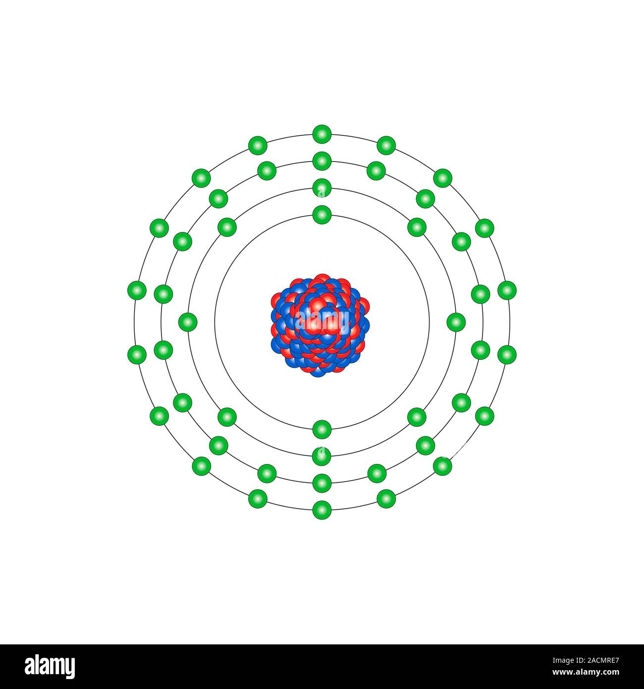 Palladium (Pd). Diagram of the nuclear composition and electron ...