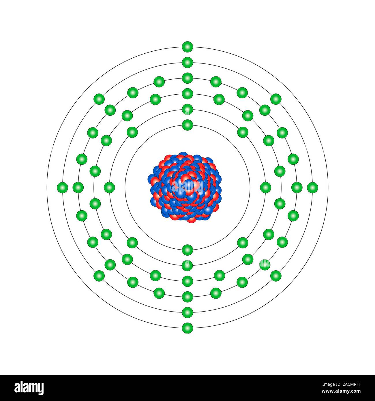 Samarium (Sm). Diagram of the nuclear composition and electron ...