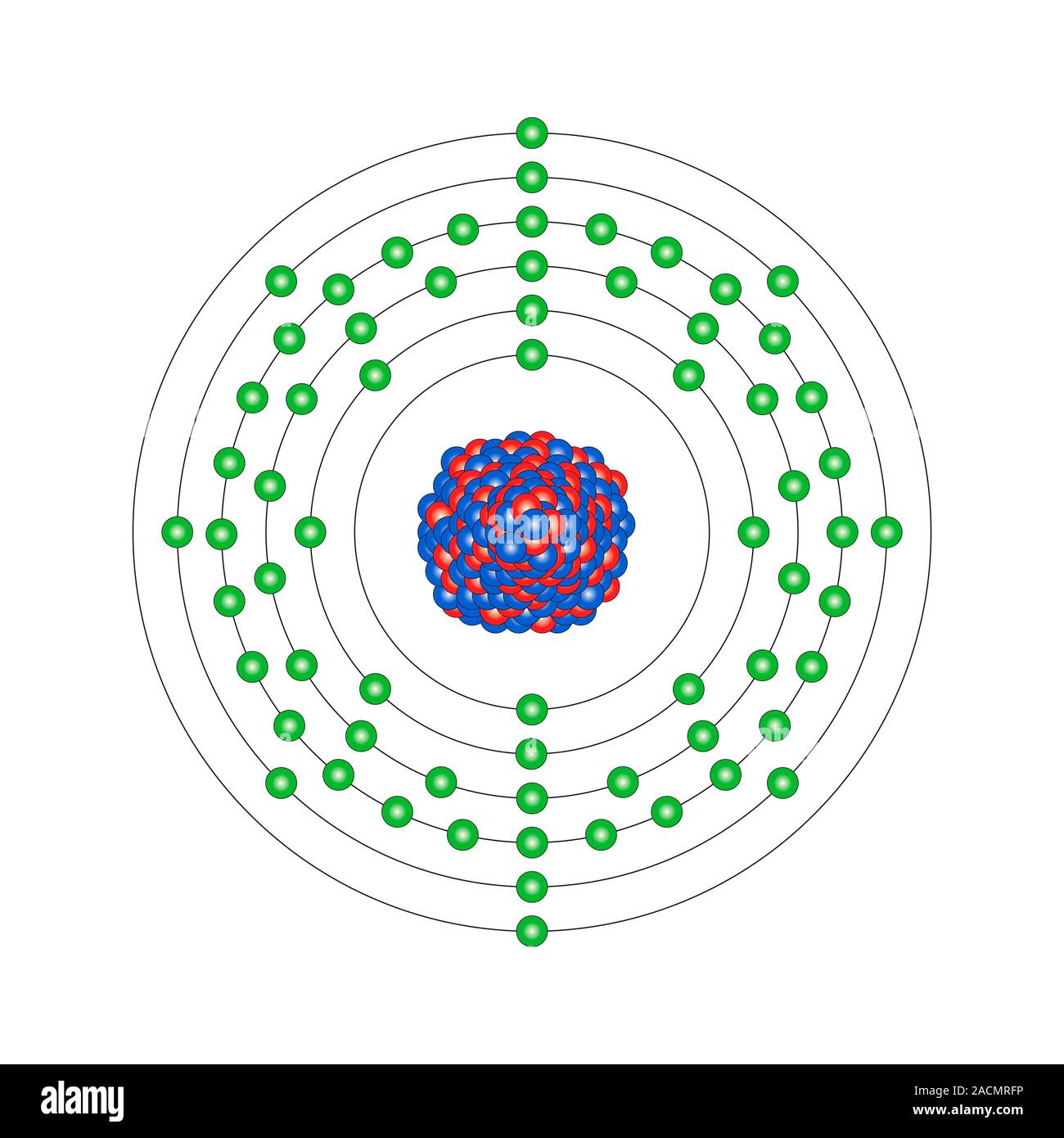Dysprosium (Dy). Diagram of the nuclear composition and electron ...