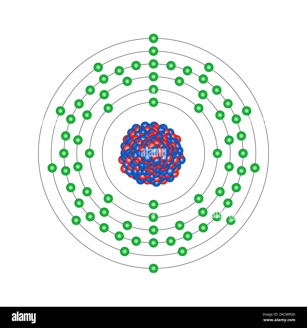 Tantalum (Ta). Diagram of the nuclear composition and electron ...