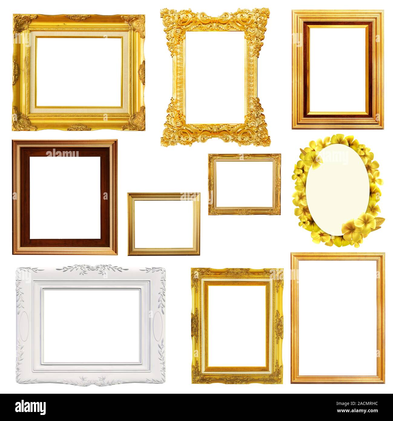 Set of Vintage gold picture frame Stock Photo - Alamy