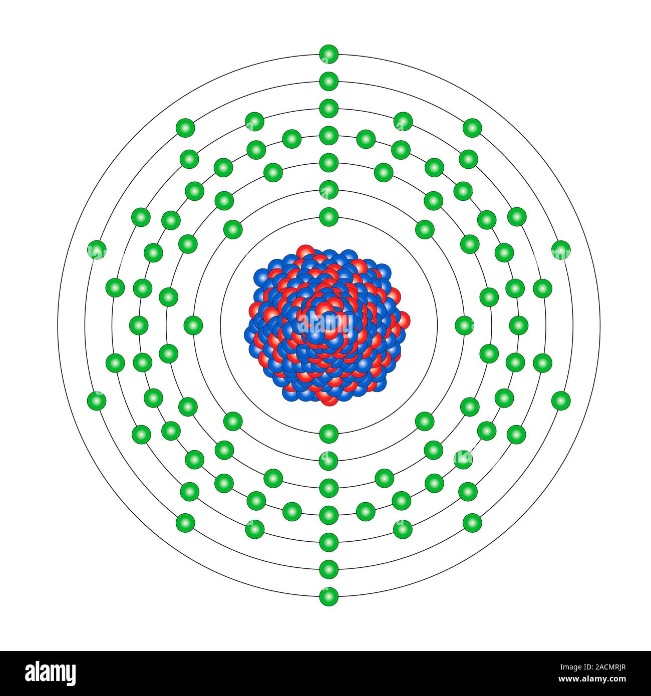 Thorium (Th). Diagram of the nuclear composition and electron ...