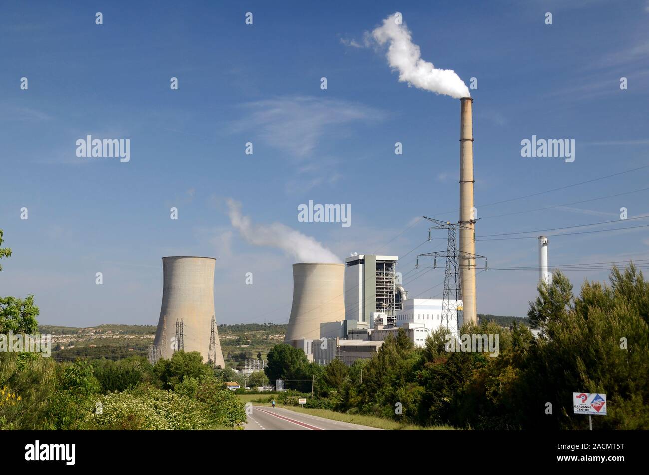 Provence power station, Gardanne, France. This coal-fired power station ...