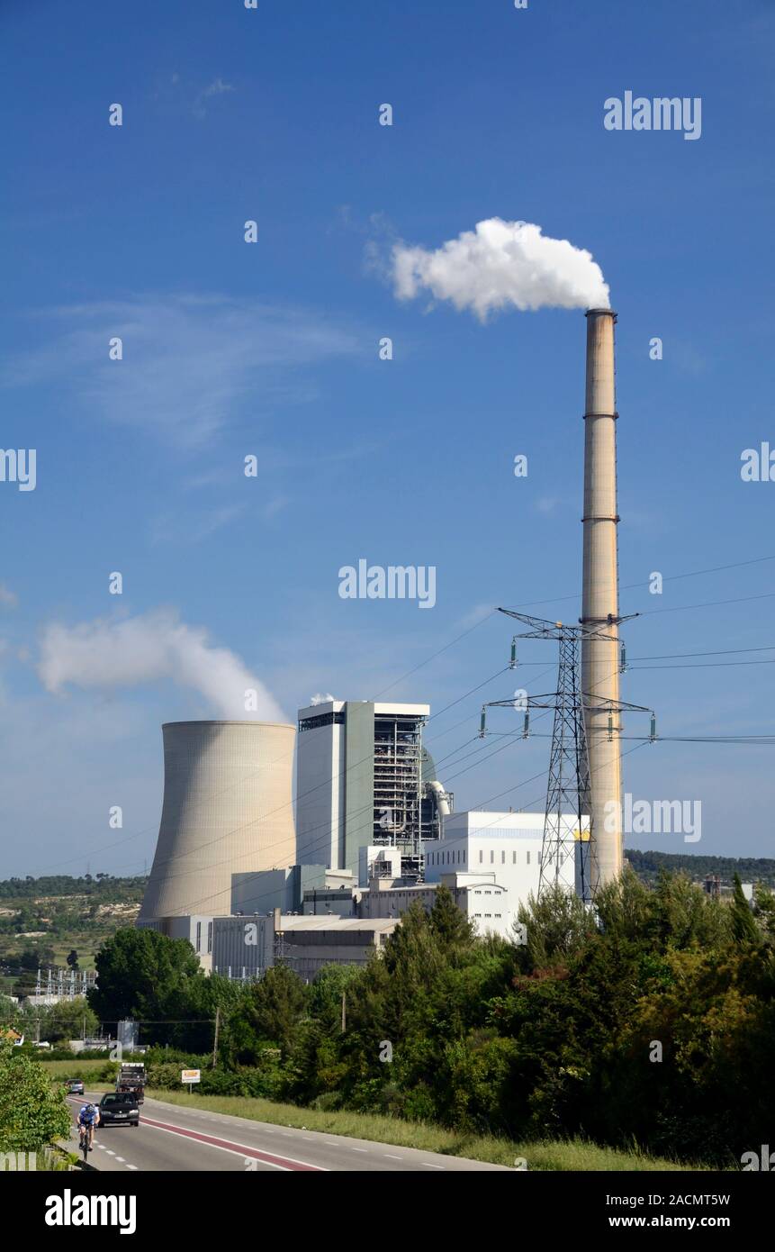 Provence power station, Gardanne, France. This coal-fired power station ...